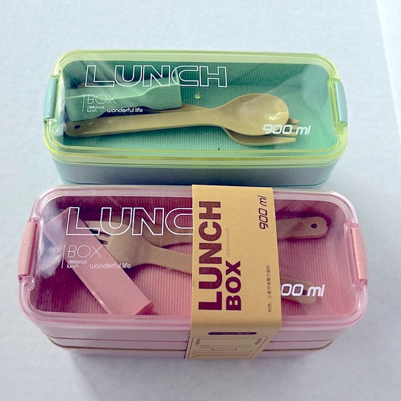 Kitchen | New Original Packaging Two Bento Lunch Box Stackable 3in1 ...